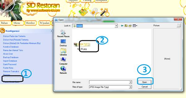 cara mengganti logo (header) pada software restoran